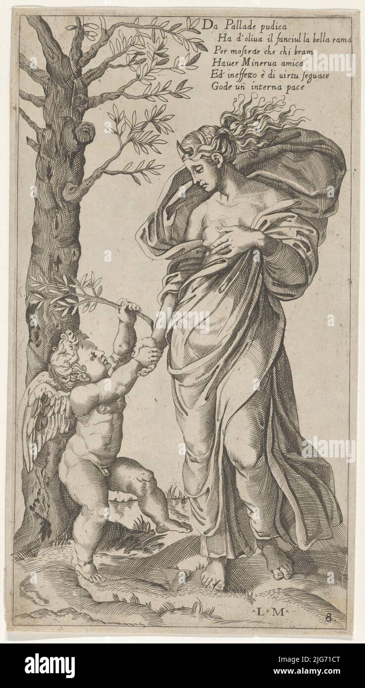 An allegory of Peace; Peace personified as a woman standing in a ...