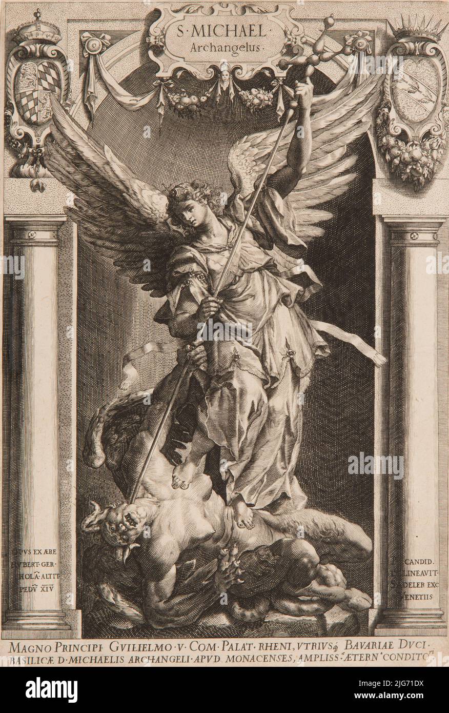 The Archangel Michael Defeating Satan, in a Niche, 1588 or later Stock Photo - Alamy