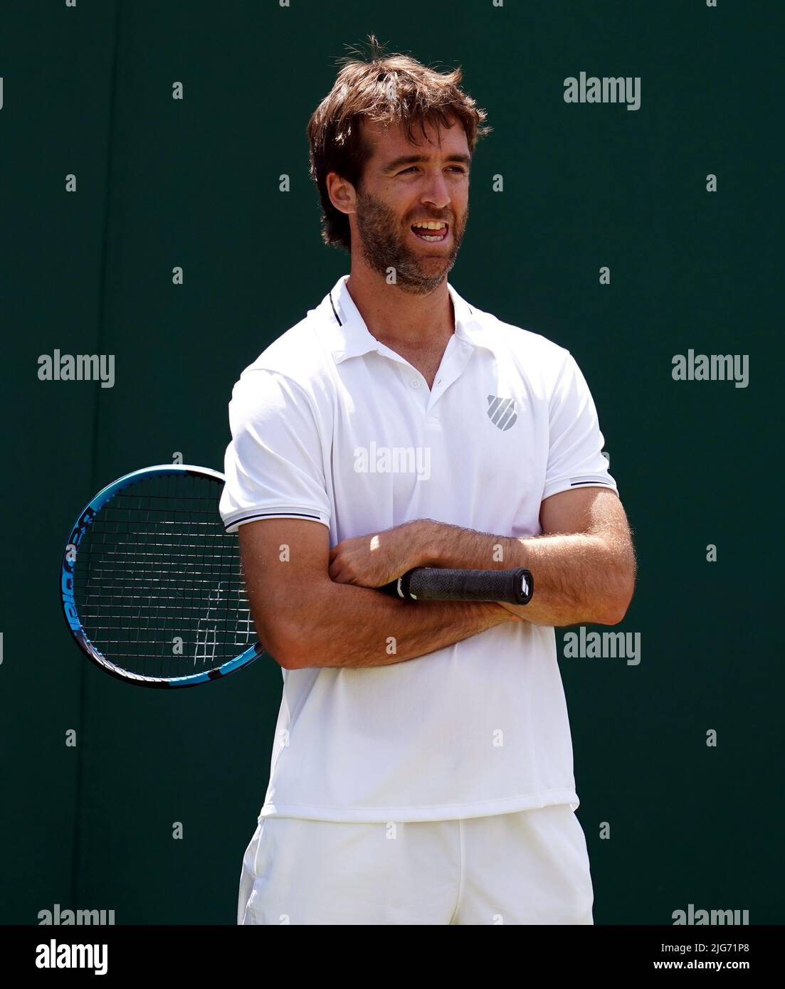 Facundo Lugones, coach of Cameron Norrie on day twelve of the 2022 ...