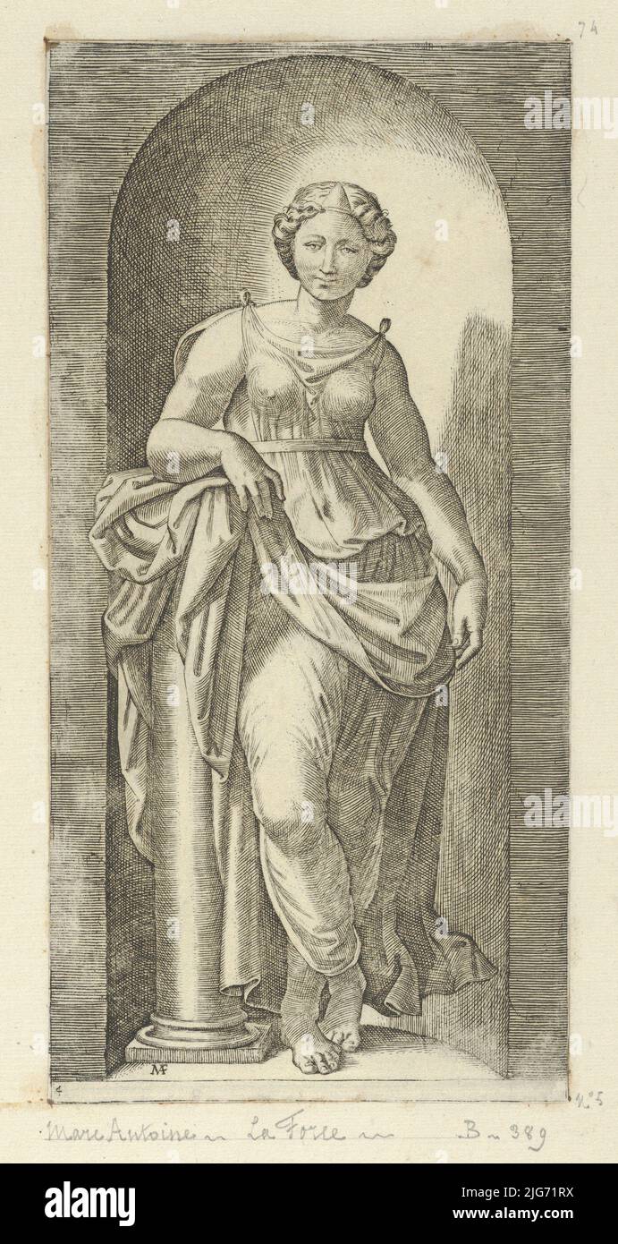 Fortitude or Strength personified by a woman standing in a nice resting ...