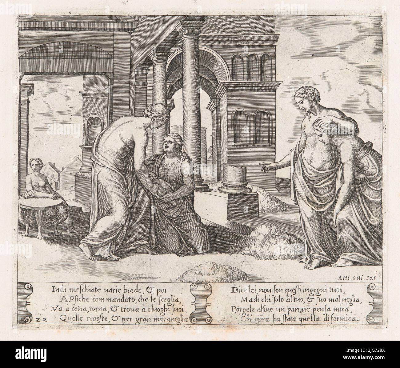 Plate 22: Venus standing at right ordering Psyche to sort a pile of ...