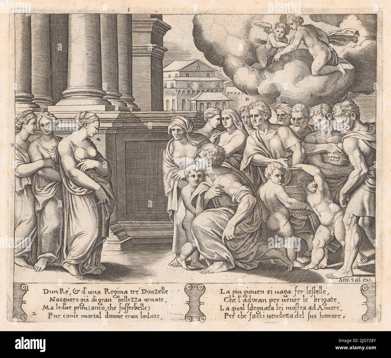 Plate 2: People rendering divine honors to Psyche, from the Story of ...