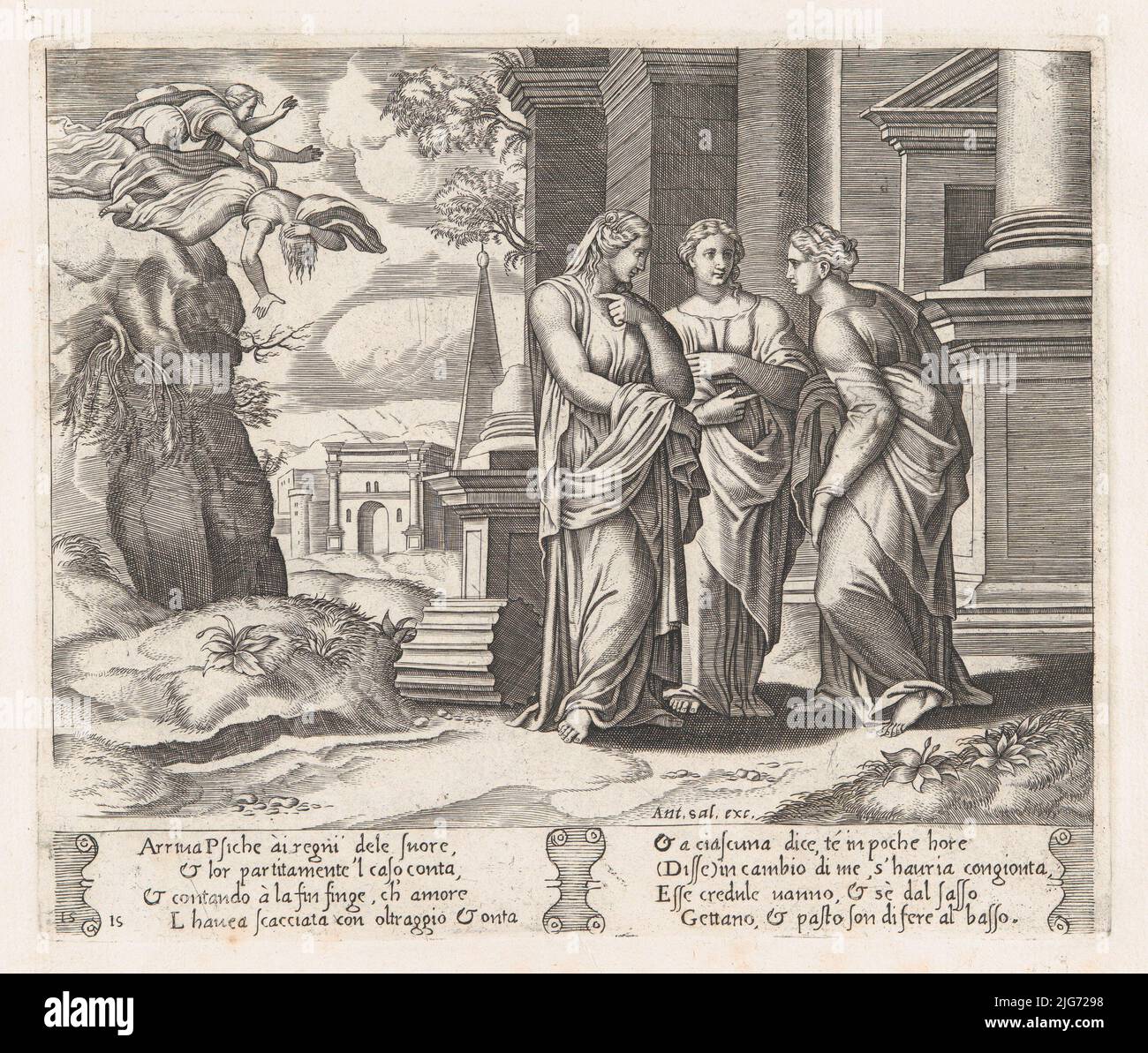 Plate 15: Psyche telling her sisters about her misfortunes, with her ...