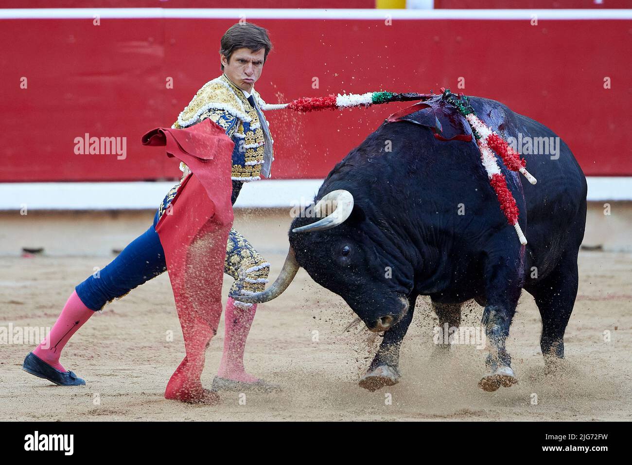 Pamplona, Spain, July 7, 2022, Spanish bullfighting Julian Lopez El ...