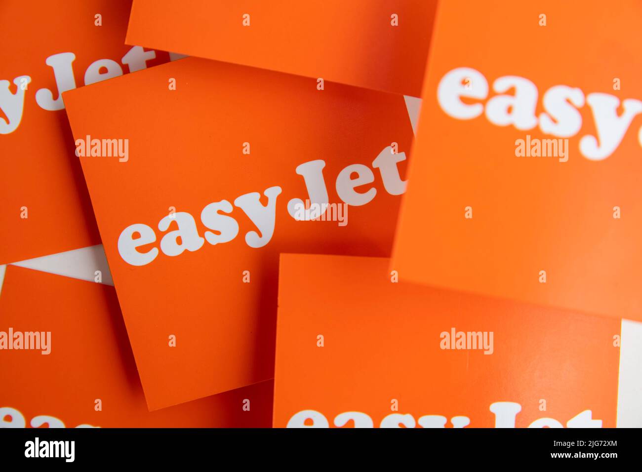 LONDON, UK - July 2022: Easy Jet airline company logo. Easy Jet are a ...