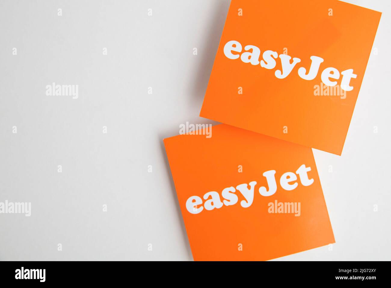 LONDON, UK - July 2022: Easy Jet airline company logo. Easy Jet are a ...