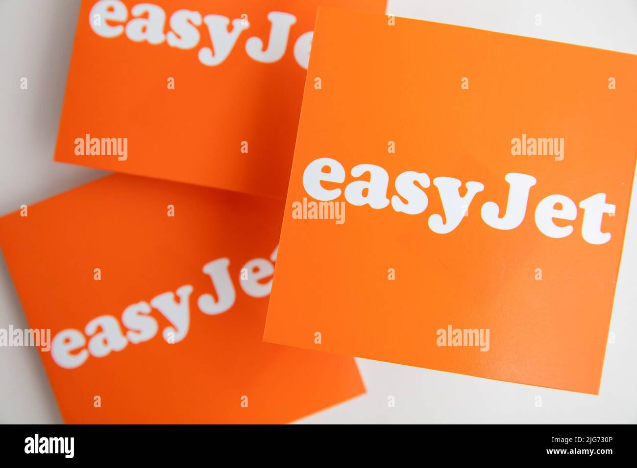 LONDON, UK - July 2022: Easy Jet airline company logo. Easy Jet are a ...