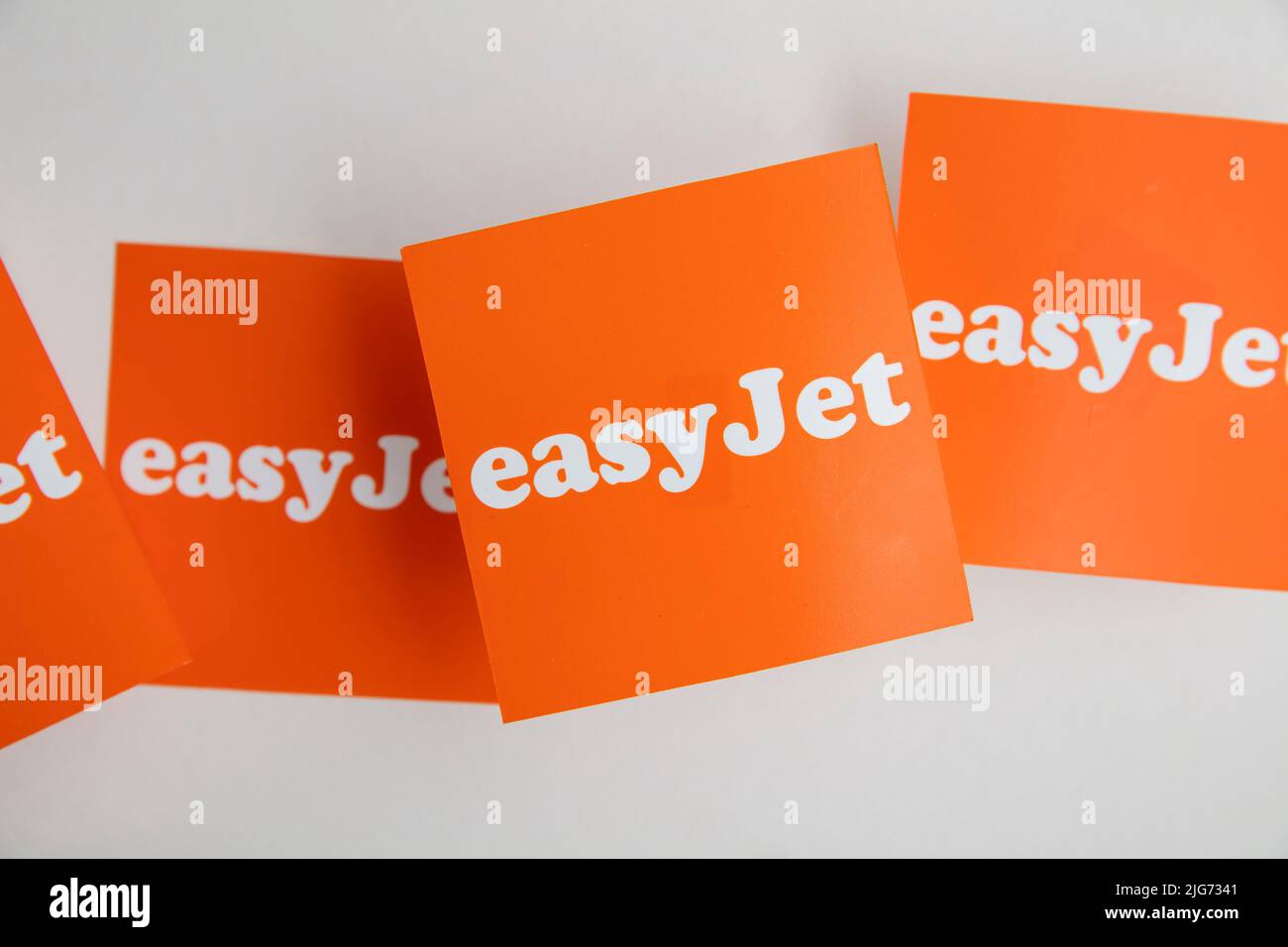 LONDON, UK - July 2022: Easy Jet airline company logo. Easy Jet are a ...
