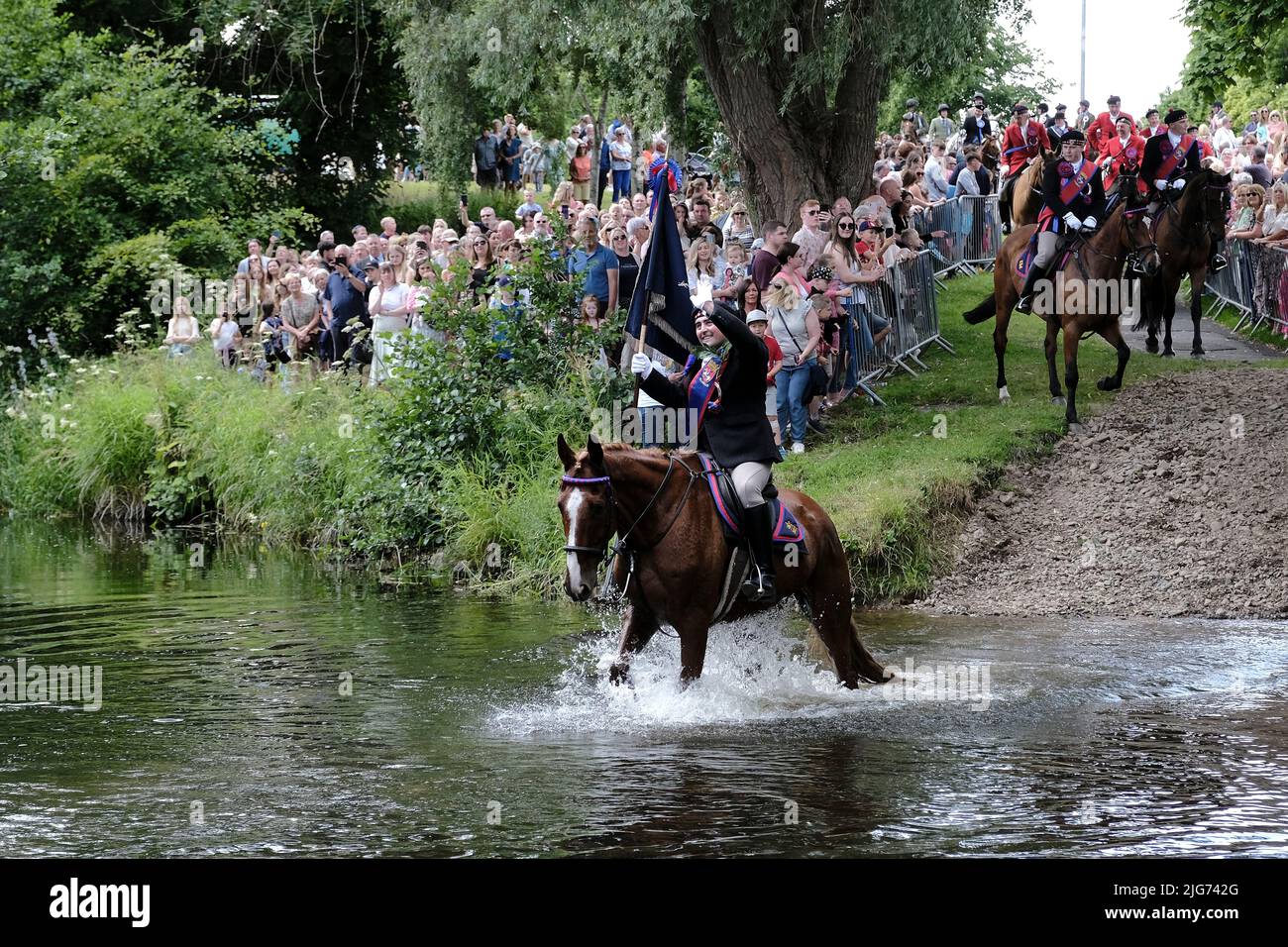 Jedburgh, UK. , . Jed Callants Festival - FESTIVAL DAY The Jed Water is ...