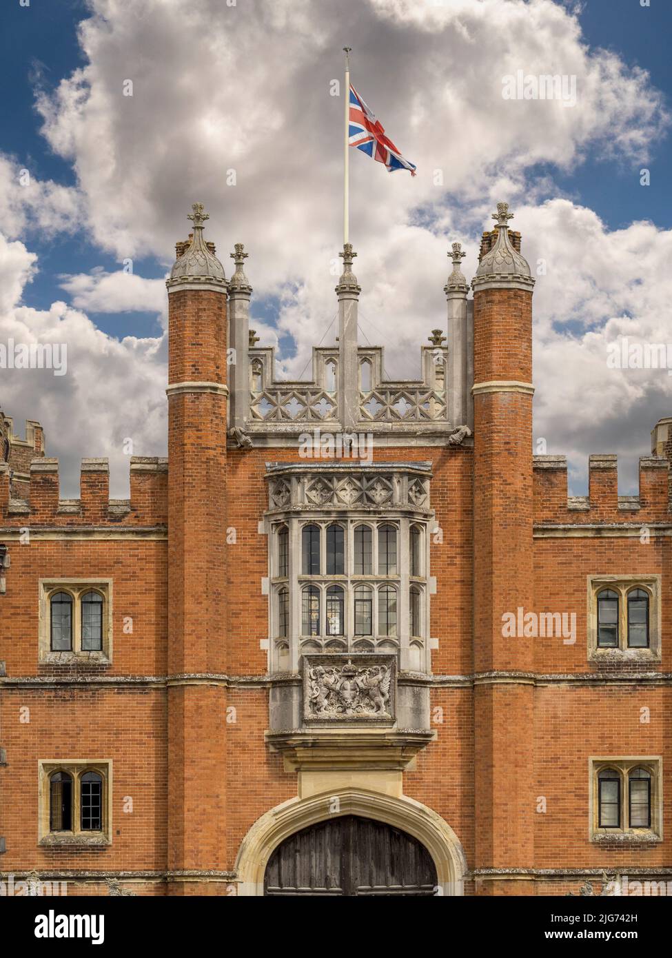 Upper section of the Great Gatehouse, the main entrance to Hampton ...