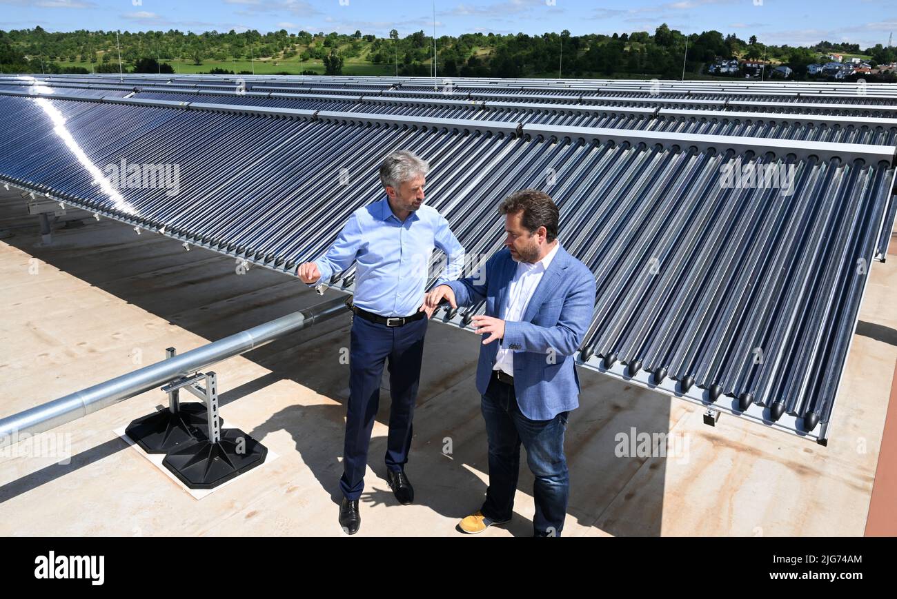 Dettenhausen, Germany. 08th July, 2022. Boris Palmer (l), Mayor of ...