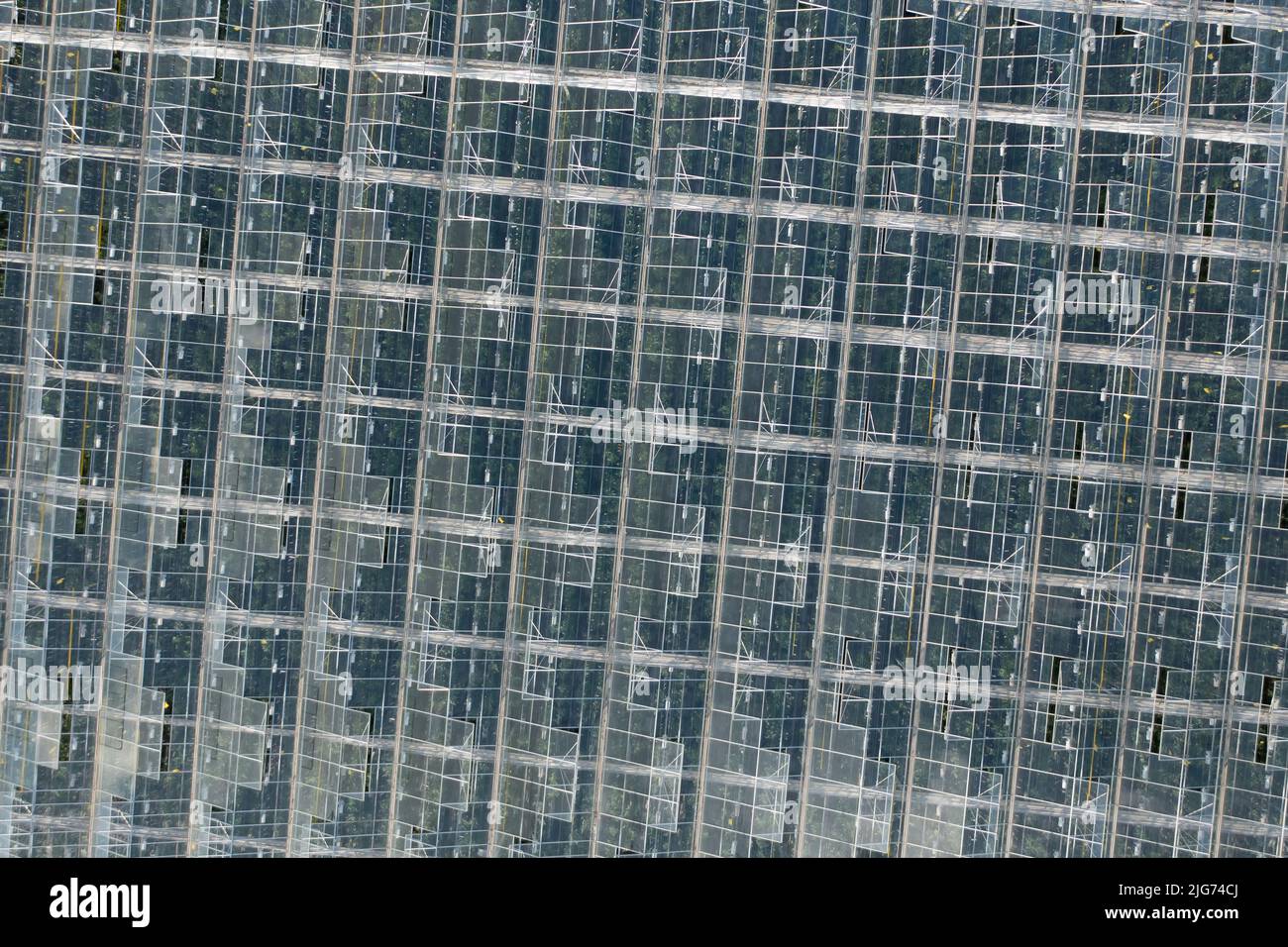 Aerial top view of a glass roof of greenhouse Stock Photo - Alamy