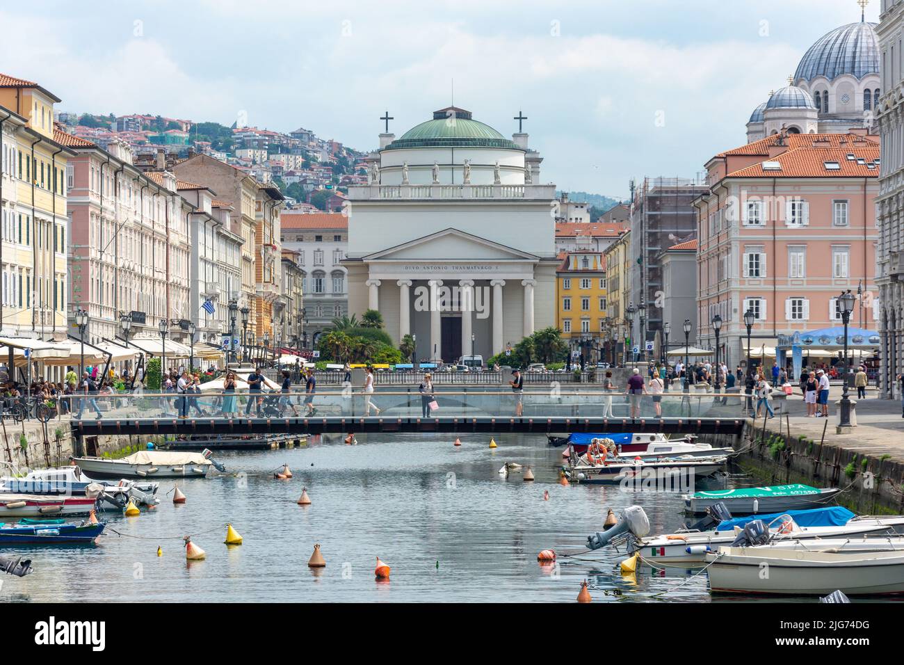 Church of Sant'Antonio and Canal Grande di Trieste, Trieste, Friuli ...