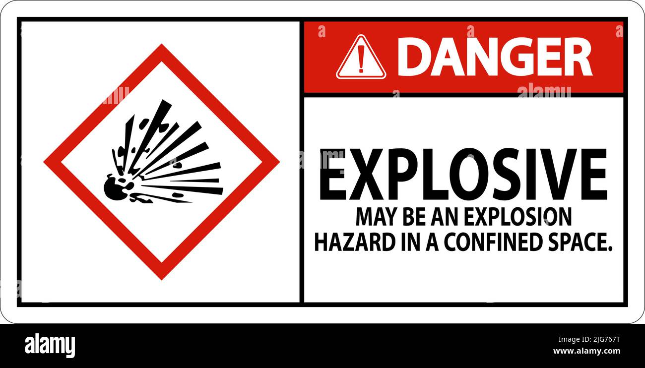 Danger Explosive GHS Sign On White Background Stock Vector Image & Art ...