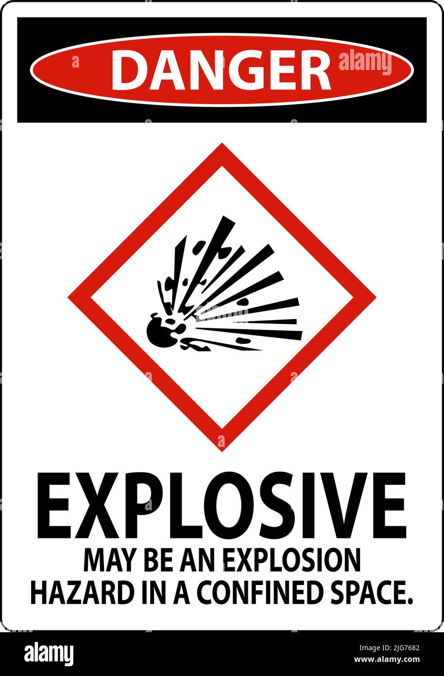 Danger Explosive GHS Sign On White Background Stock Vector Image & Art ...