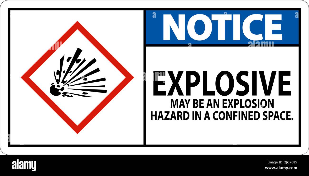 Notice Explosive GHS Sign On White Background Stock Vector Image & Art ...
