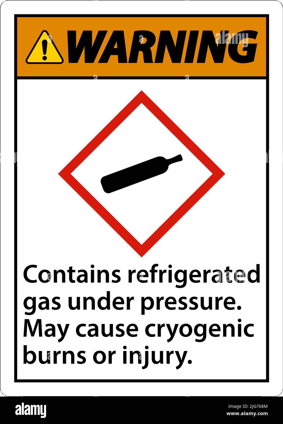 Warning Contains Refrigerated Gas Under Pressure GHS Sign Stock Vector ...