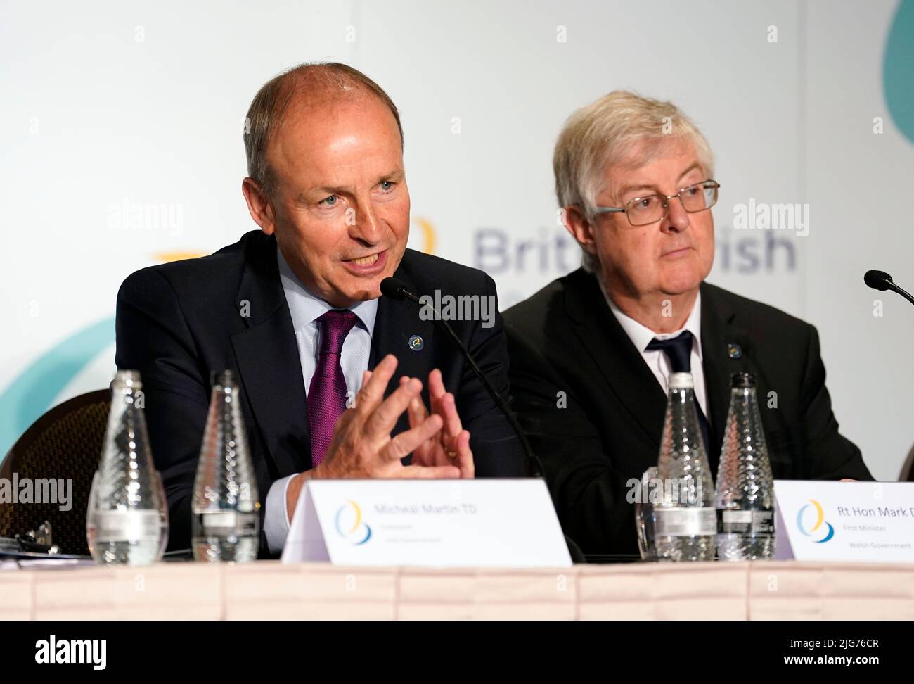 Taoiseach Michael Martin (left) and First Minister of Wales Mark ...