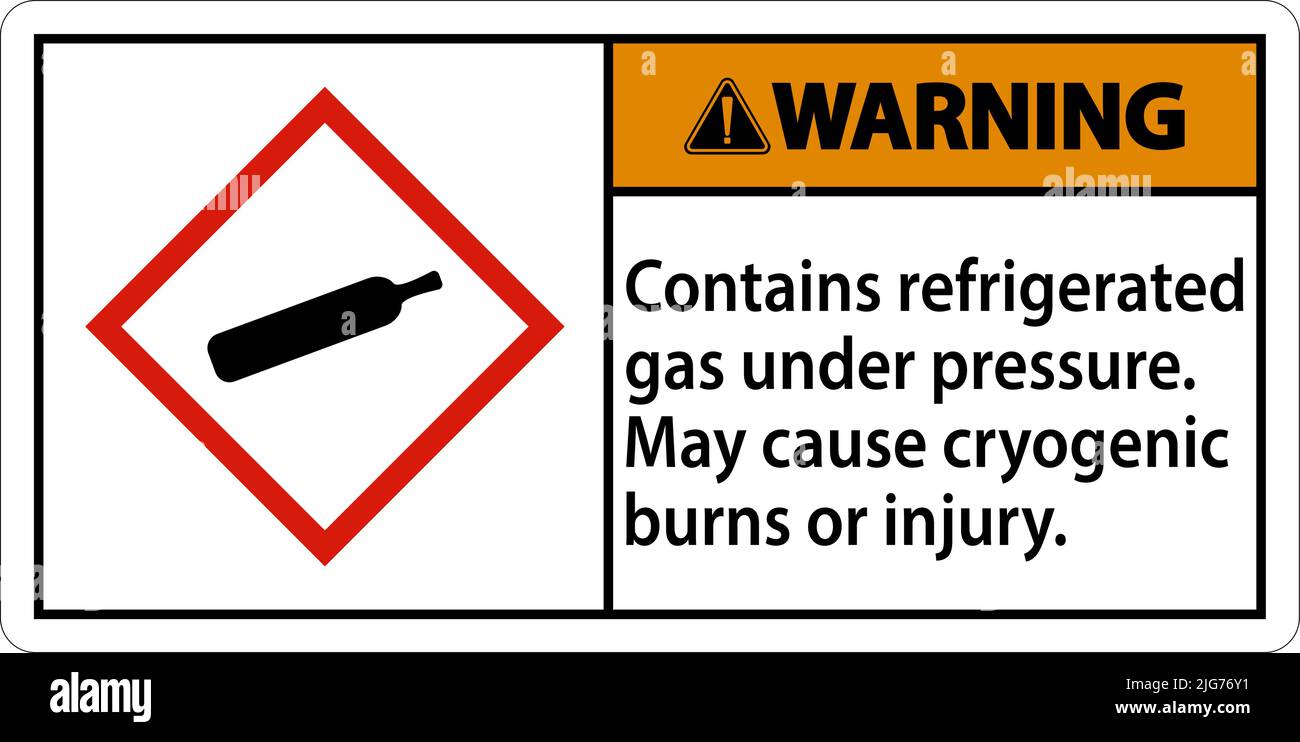Warning Contains Refrigerated Gas Under Pressure GHS Sign Stock Vector ...