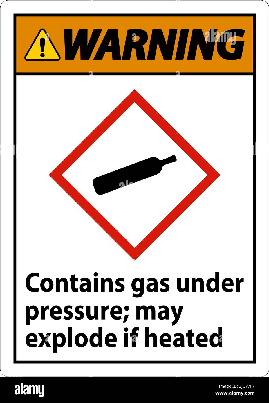 Warning Contains Gas Under Pressure GHS Sign On White Background Stock ...