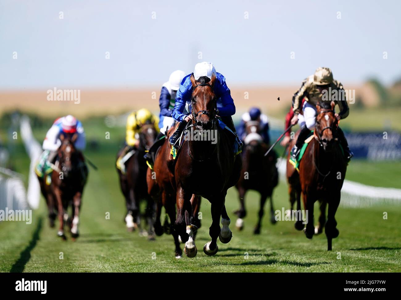 New London ridden by jockey William Buick (centre) on their way to ...