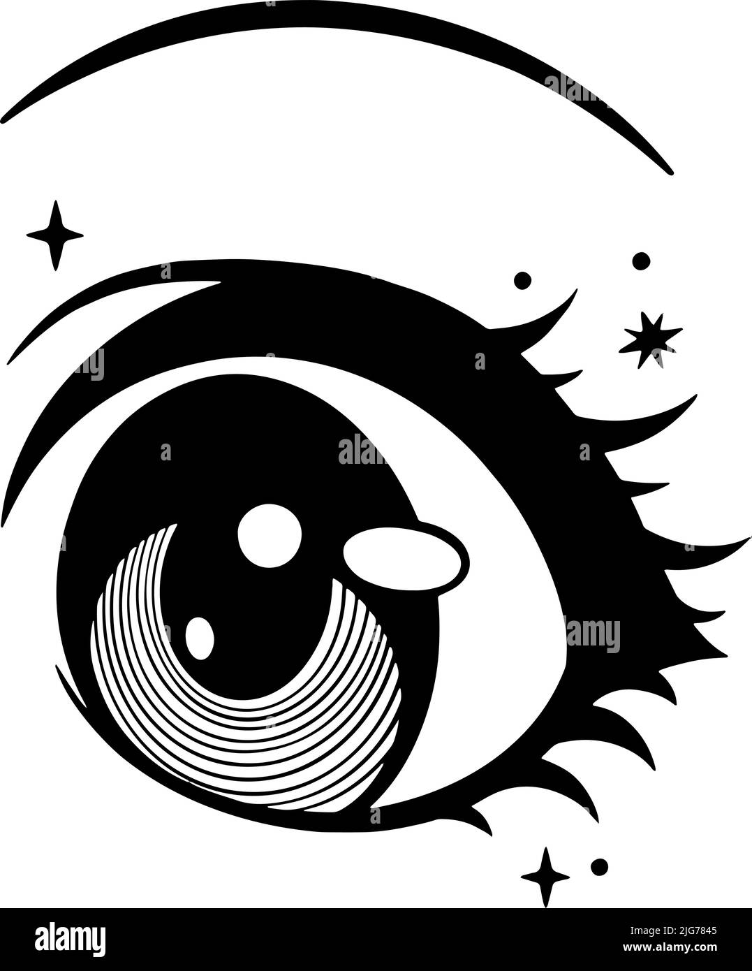 Cute anime girl eye. Vector illustration Stock Vector Image & Art - Alamy