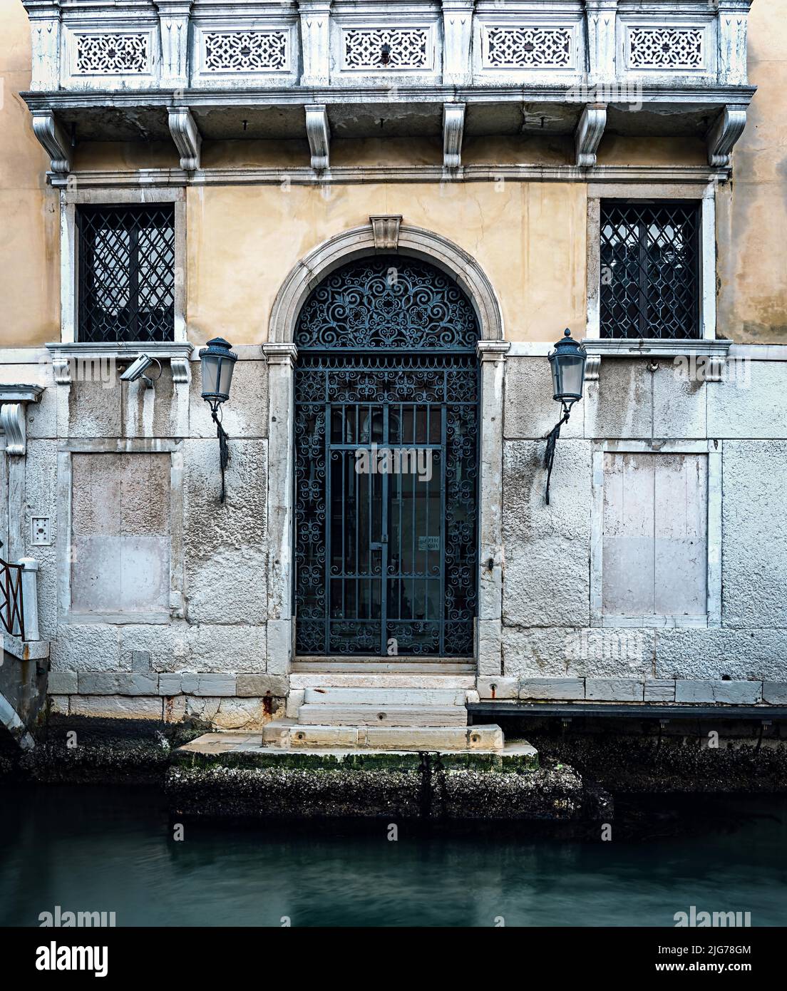 Entrance gate to a residential building on the Grand Canal in the ...
