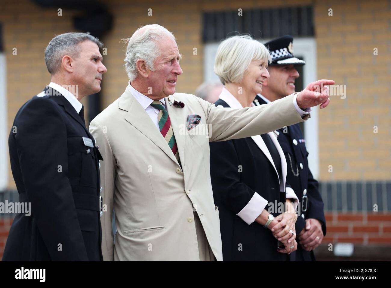 The Prince of Wales watching a demonstration during a visit to ...