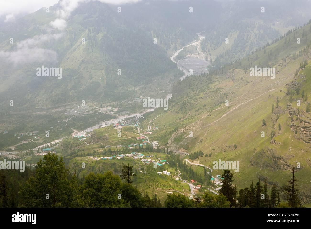 Solang Valley in front of the construction of the Atal Tunnel, Himachal ...