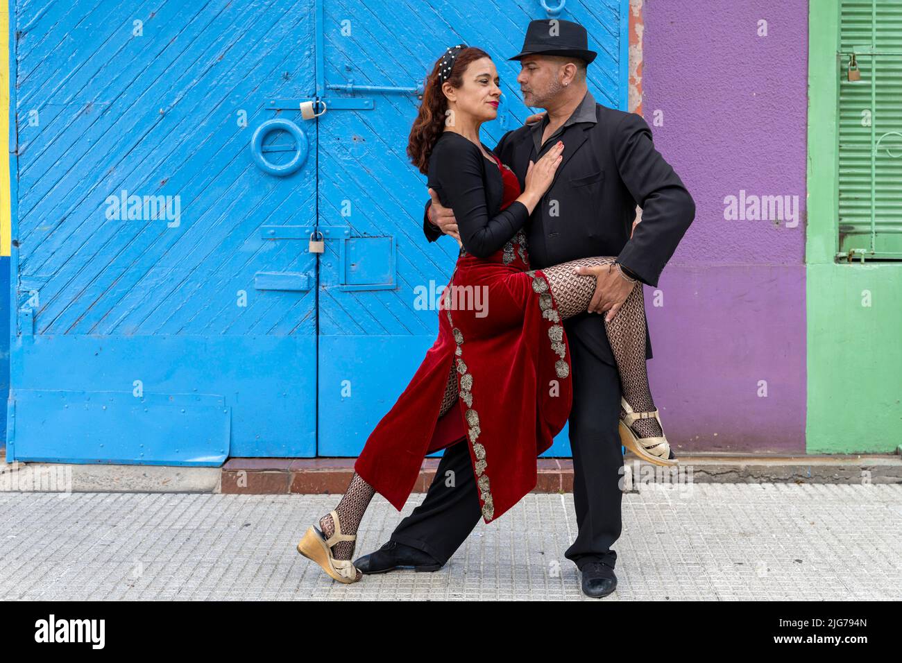 Tango dancers, Tango Argentina, La Boca district, Buenos Aires ...