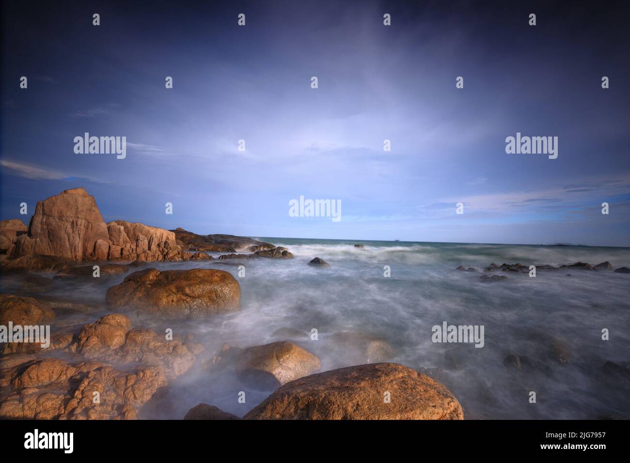 Amazing seascape with motion waves. Waterscape background. Nature ...