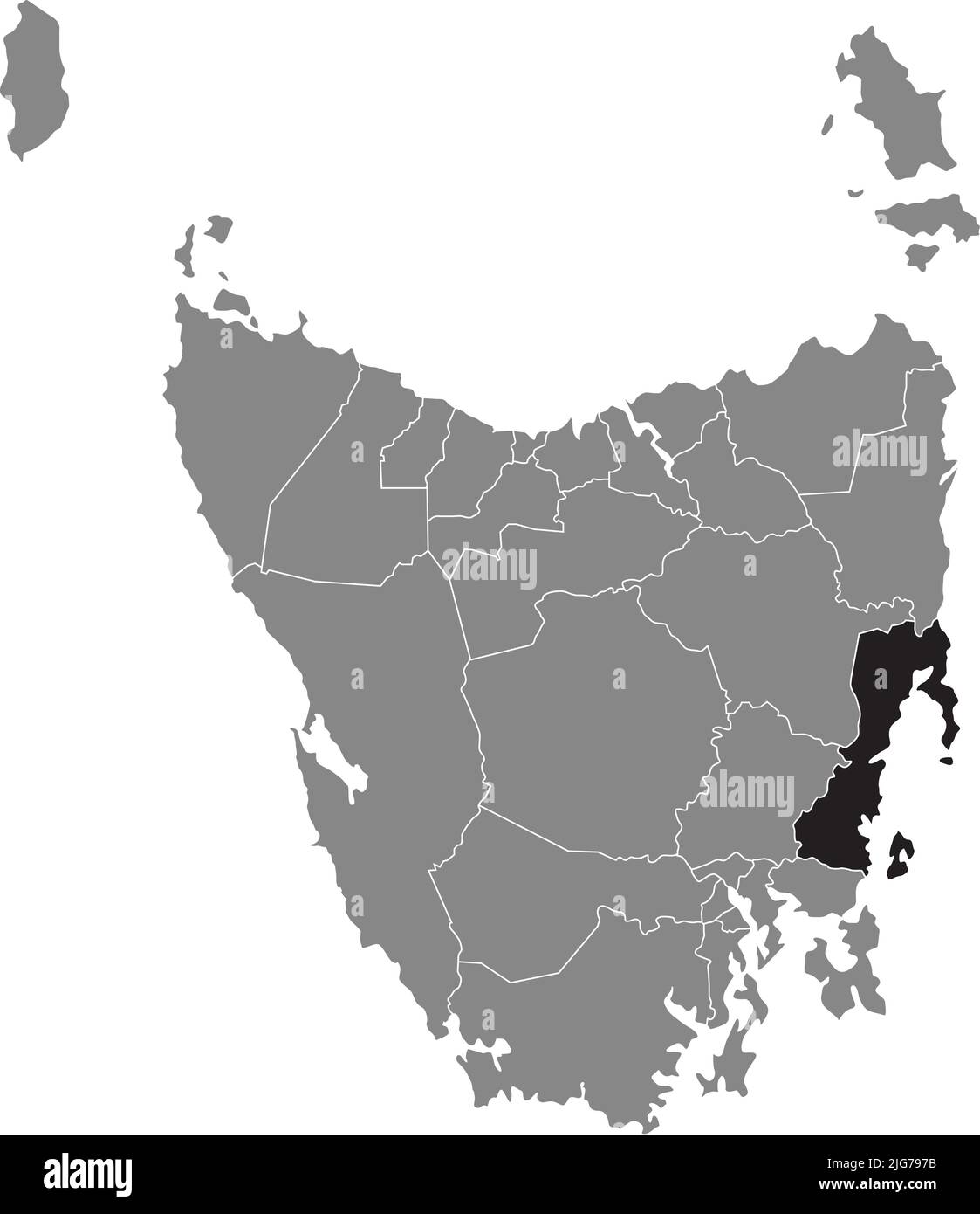 Locator map of the GLAMORGAN–SPRING BAY, TASMANIA Stock Vector Image ...