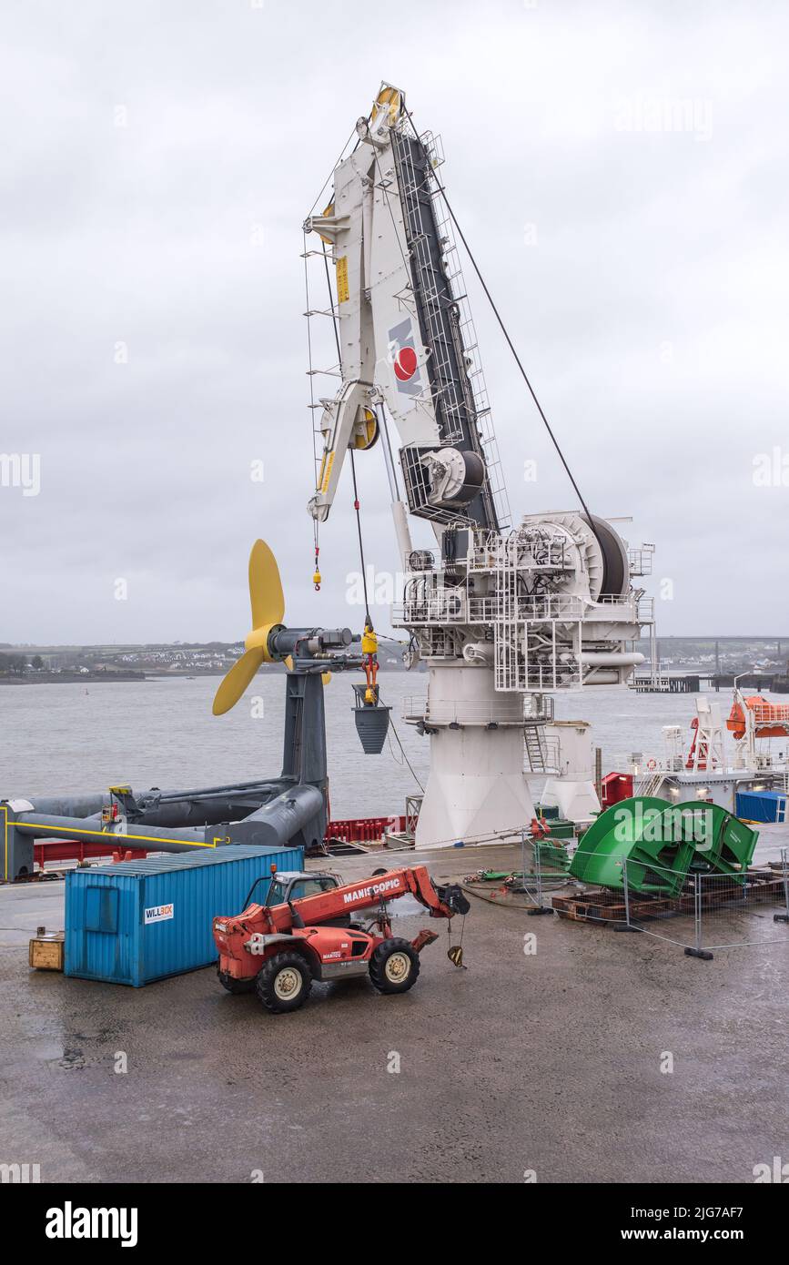 Loading ballast pods onto deployment vessel for DeltaStream tidal ...