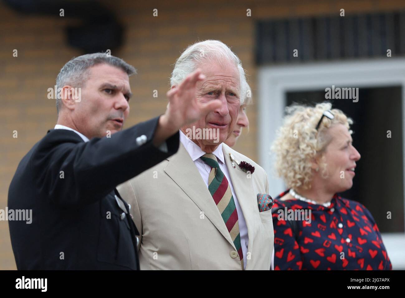 The Prince of Wales watching a demonstration during a visit to ...