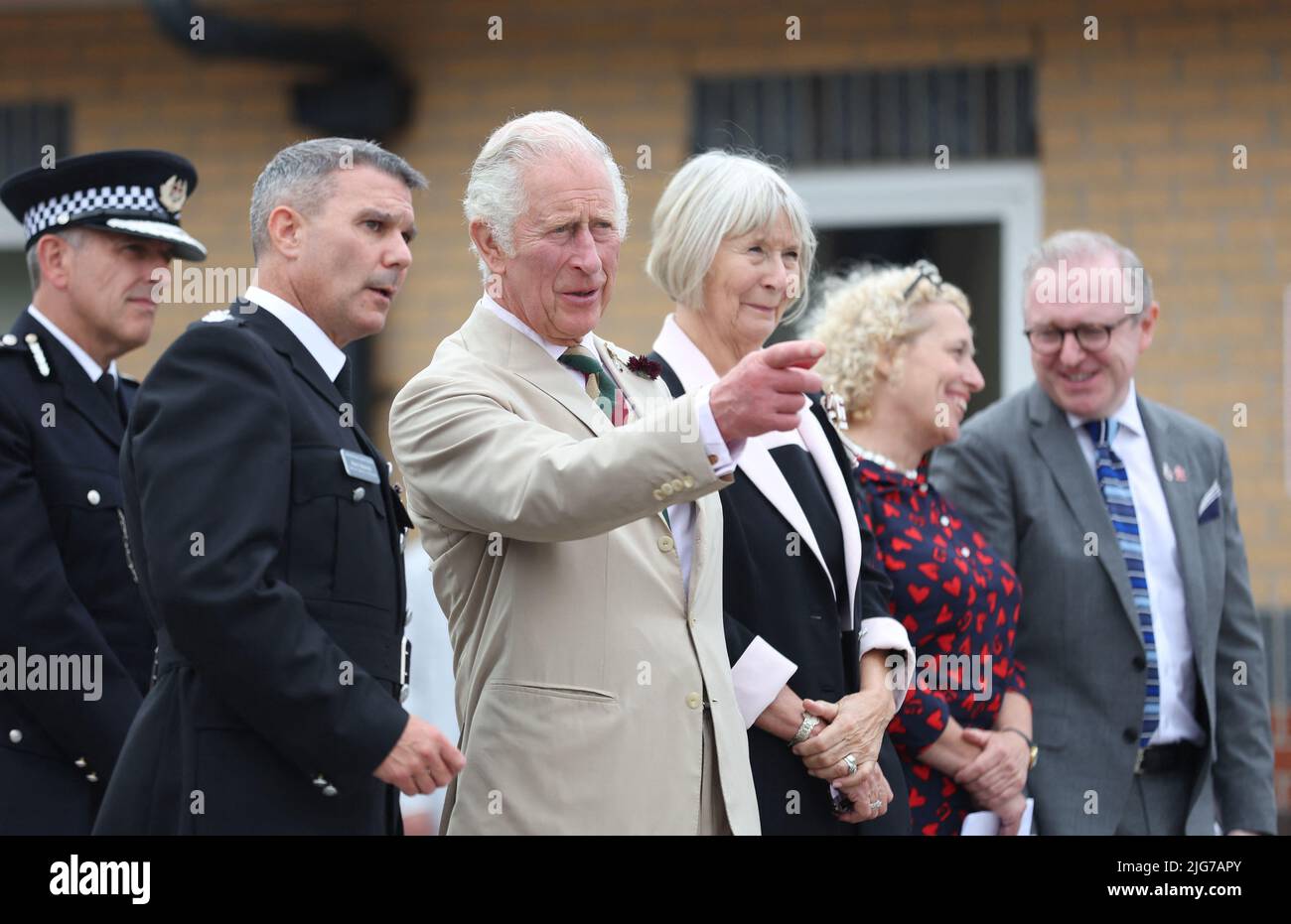 The Prince of Wales watching a demonstration during a visit to ...