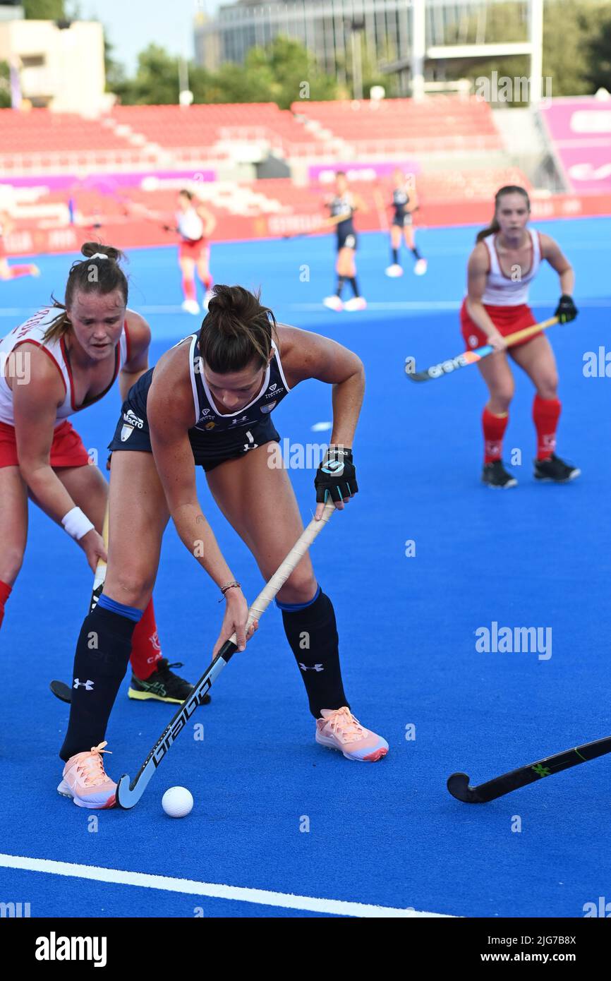 Terrassa, Spain. 2022 July 7 . Players of the Canadian Field Hockey ...