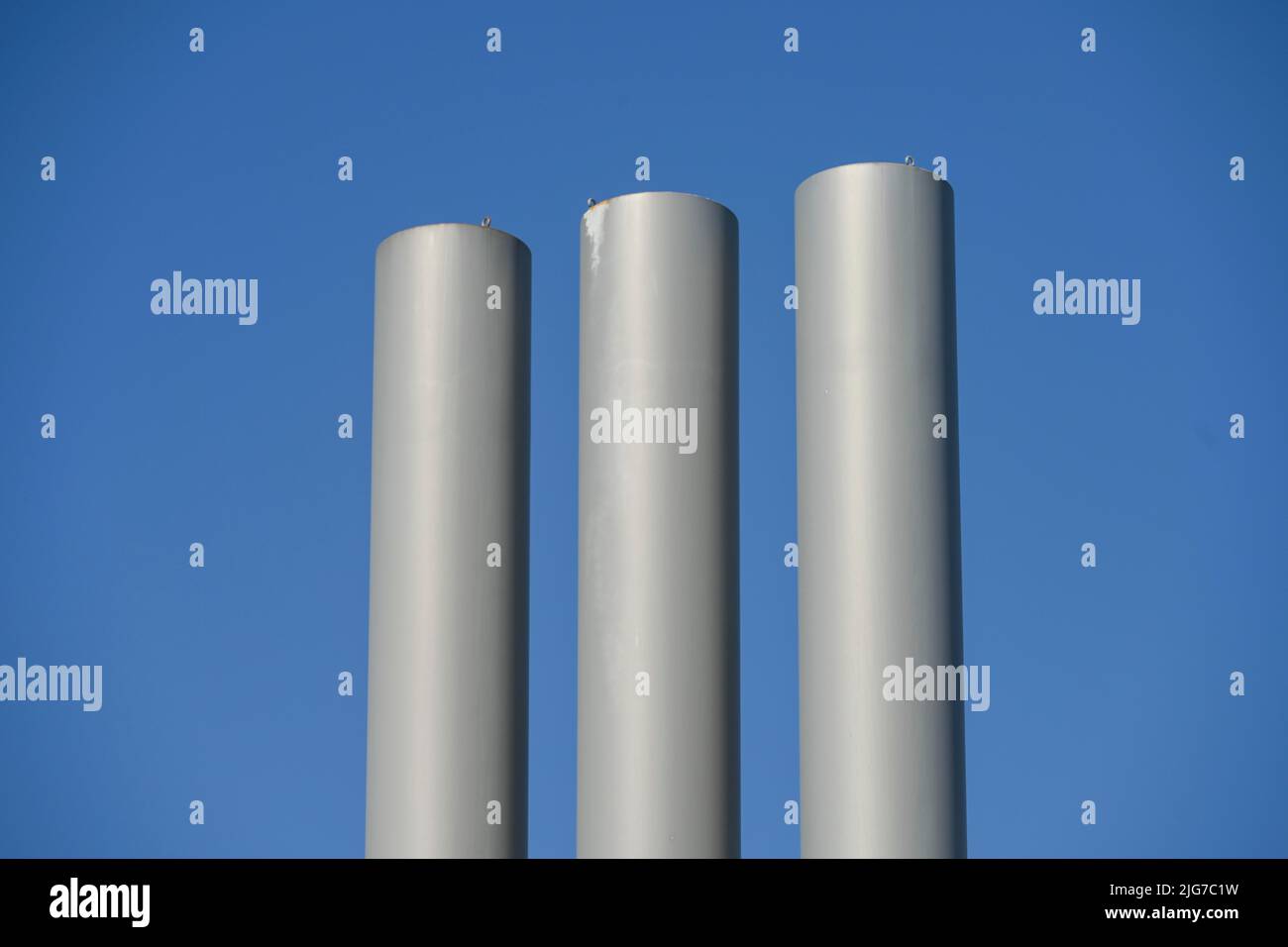 Chimneys, block power station, Potsdam, Brandenburg, Germany Stock ...