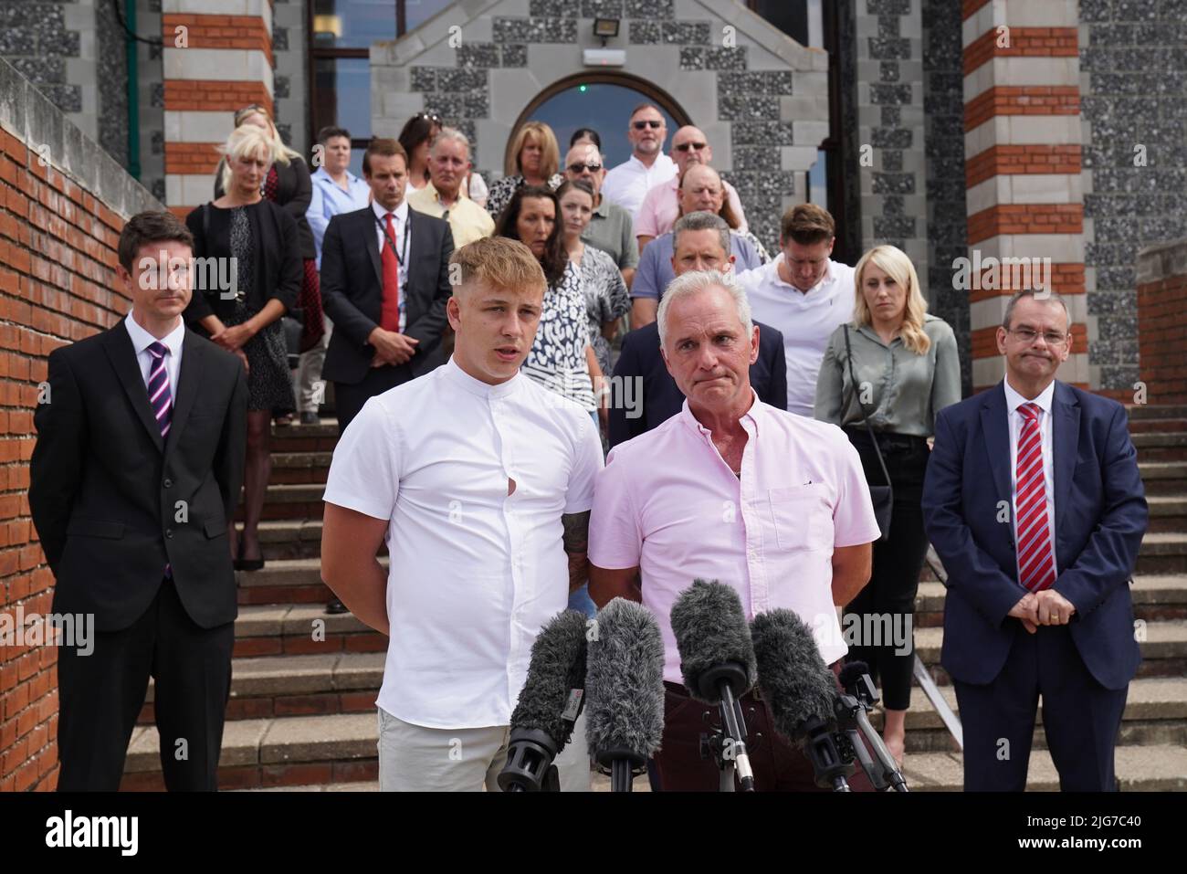 The family of PCSO Julia James, her husband Paul James and son Patrick ...