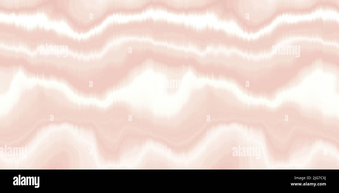 Soft wavy tie dye stripe seamless border pattern. Pink white organic ...