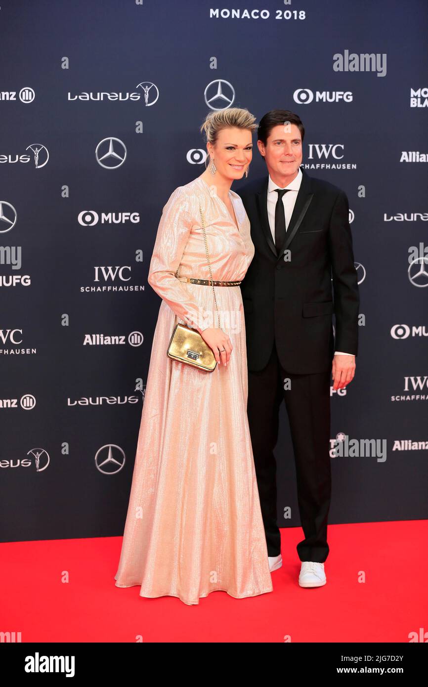 Maria Hoefl-Riesch and Marcus Hoefl, red carpet, Laureus Awards 2018 ...