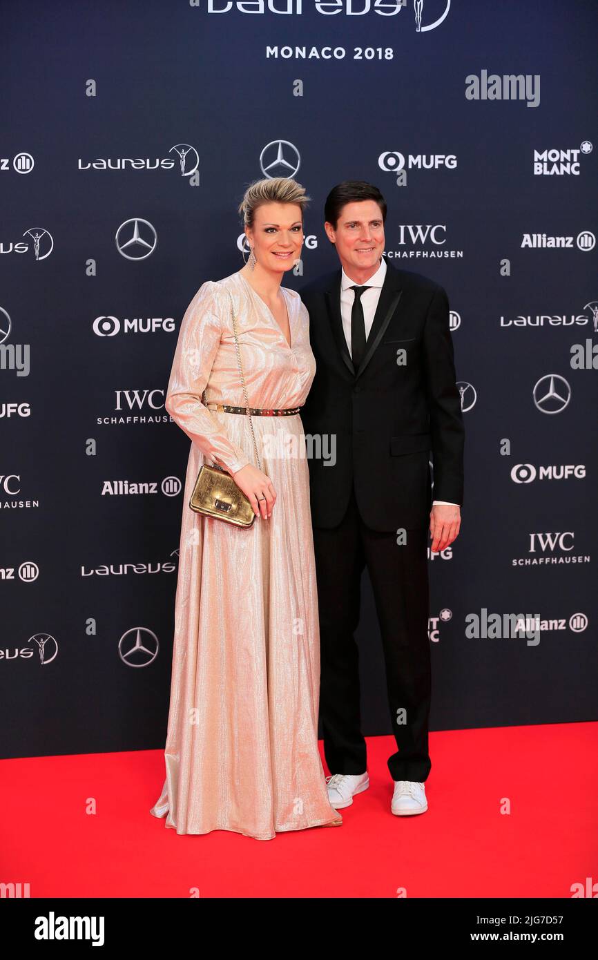 Maria Hoefl-Riesch and Marcus Hoefl, red carpet, Laureus Awards 2018 ...