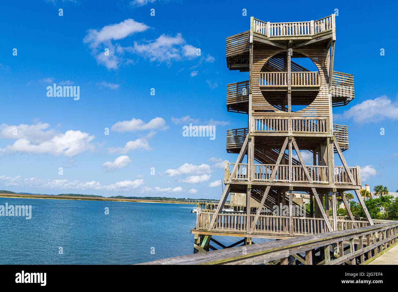 The unique, architectural design of the wooden Port Royal Observation ...
