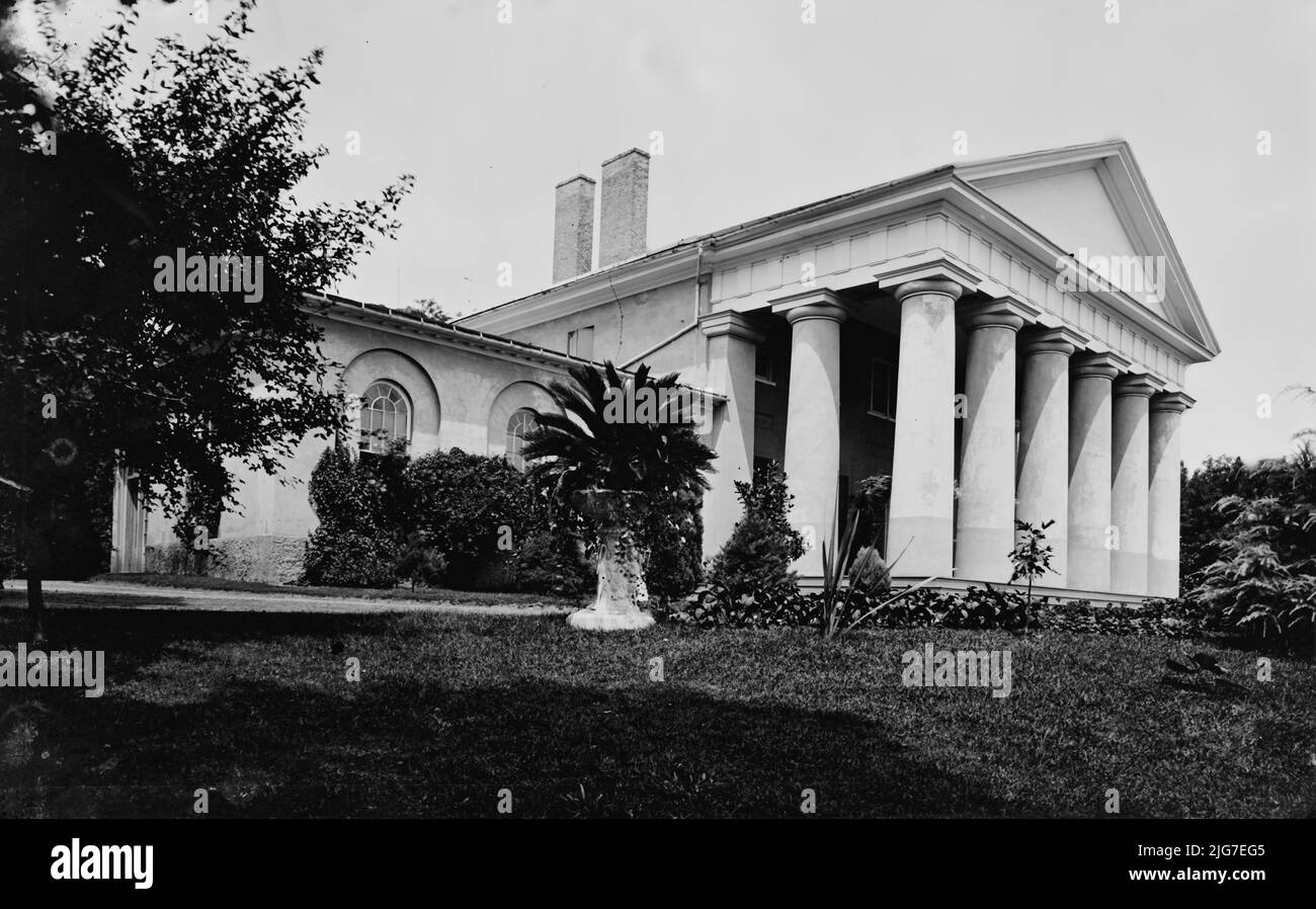 Lee Mansion - exterior, between 1860 and 1880. [Greek Revival style ...