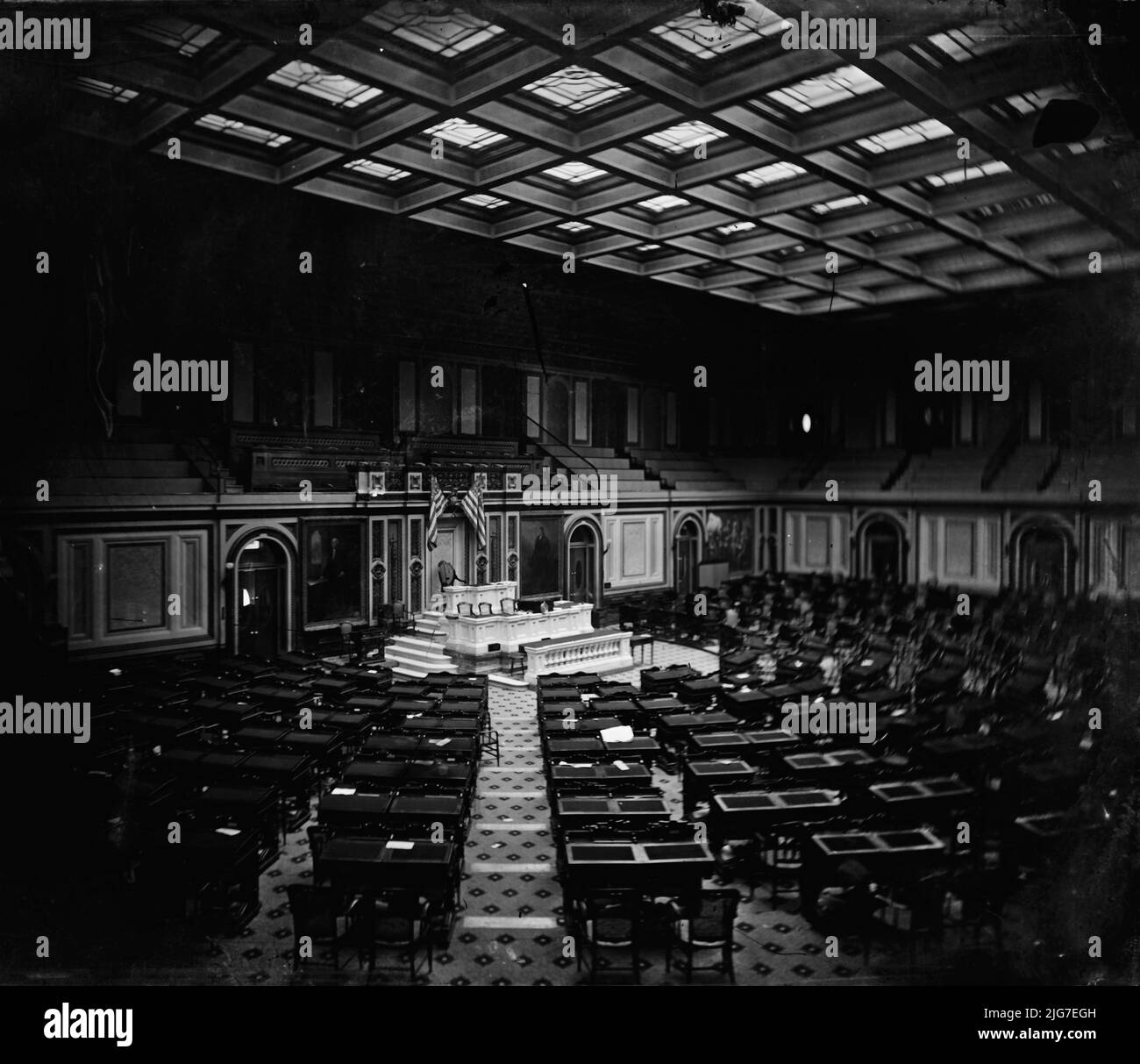Old House of Representatives (about 1861). Earliest photo of interior ...