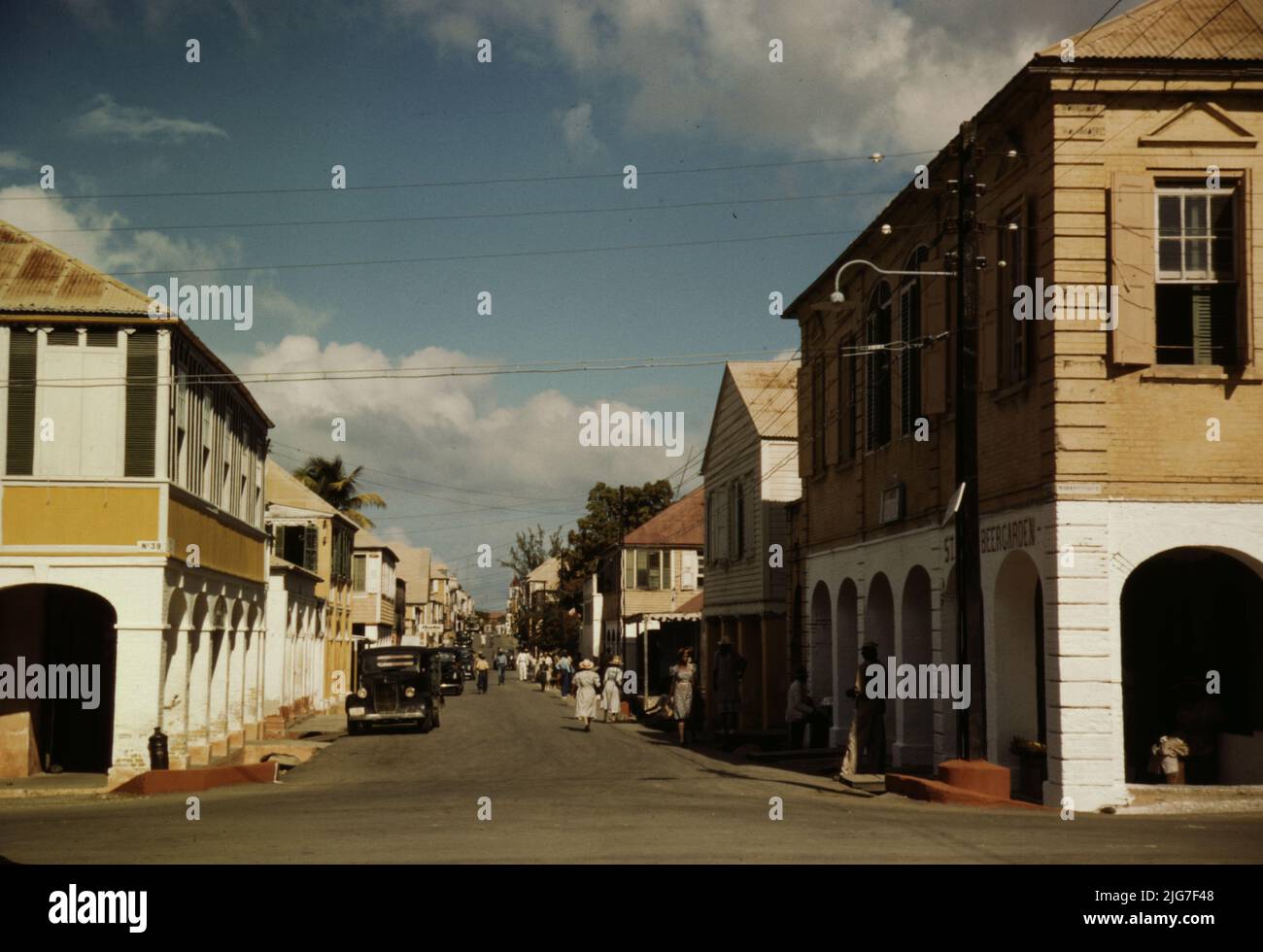 The main shopping street, Christiansted, Saint Croix, Virgin Islands ...
