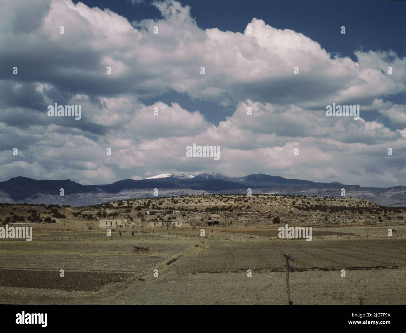 Indian houses and farms on the Laguna Indian reservation, Laguna New ...