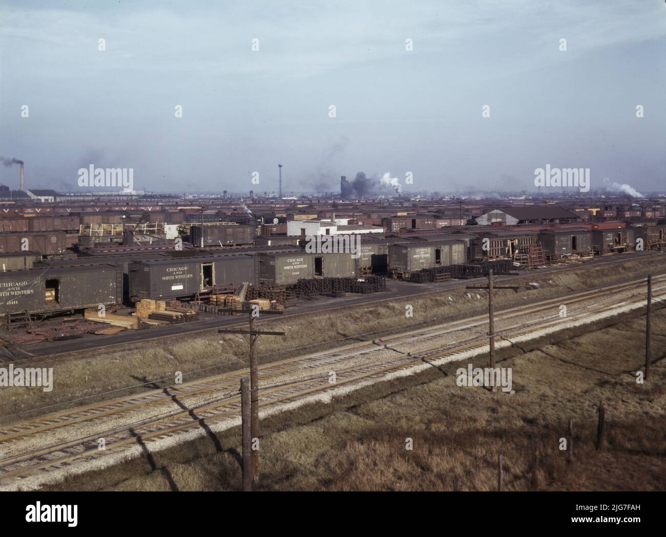 The regular tracks of the South Yards, at C & NW RR's Proviso (?) yard ...