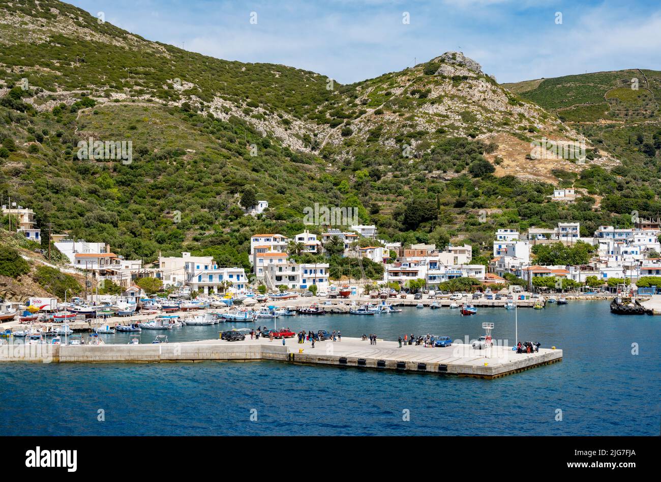 Griechenland, Insel Fourni, Hafen im Inselhauptort Fourni Stock Photo ...