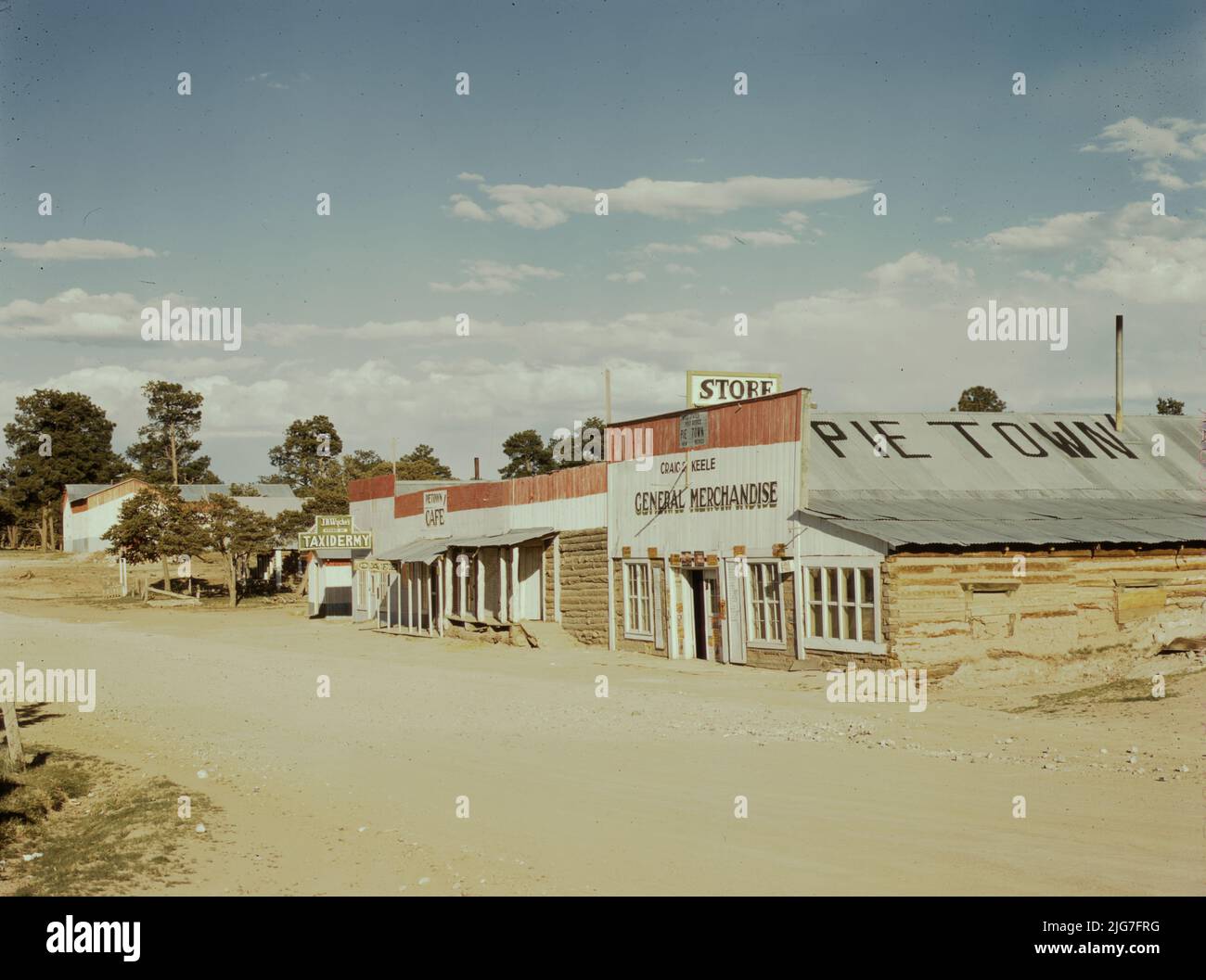 General Merchandise store, Main Street, Pie Town, New Mexico. [Signs ...