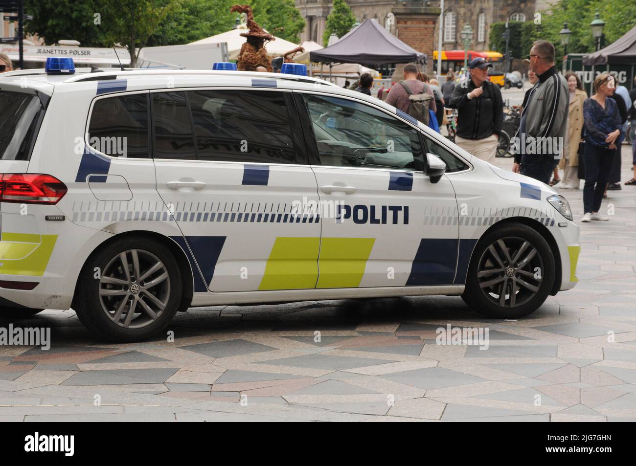 Copenhagen /Denmark/08 July 2022/ Danish police cr patrol financial ...